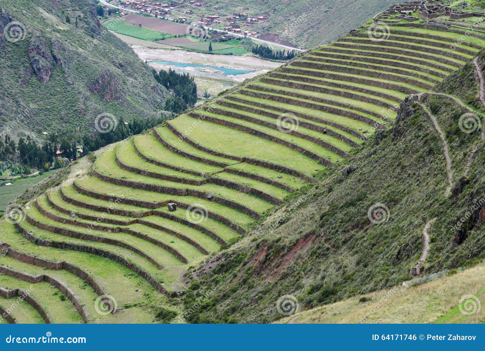 Inca Settlement, Pisac, Peru. Stock Photo - Image of environmental ...
