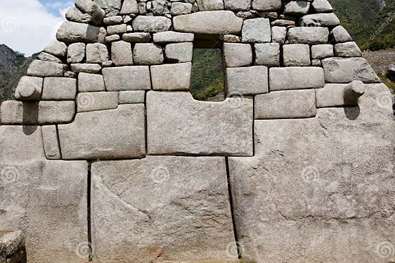 Inca Stone Bricks Construction - Machu Picchu - Perú Imagen de archivo ...