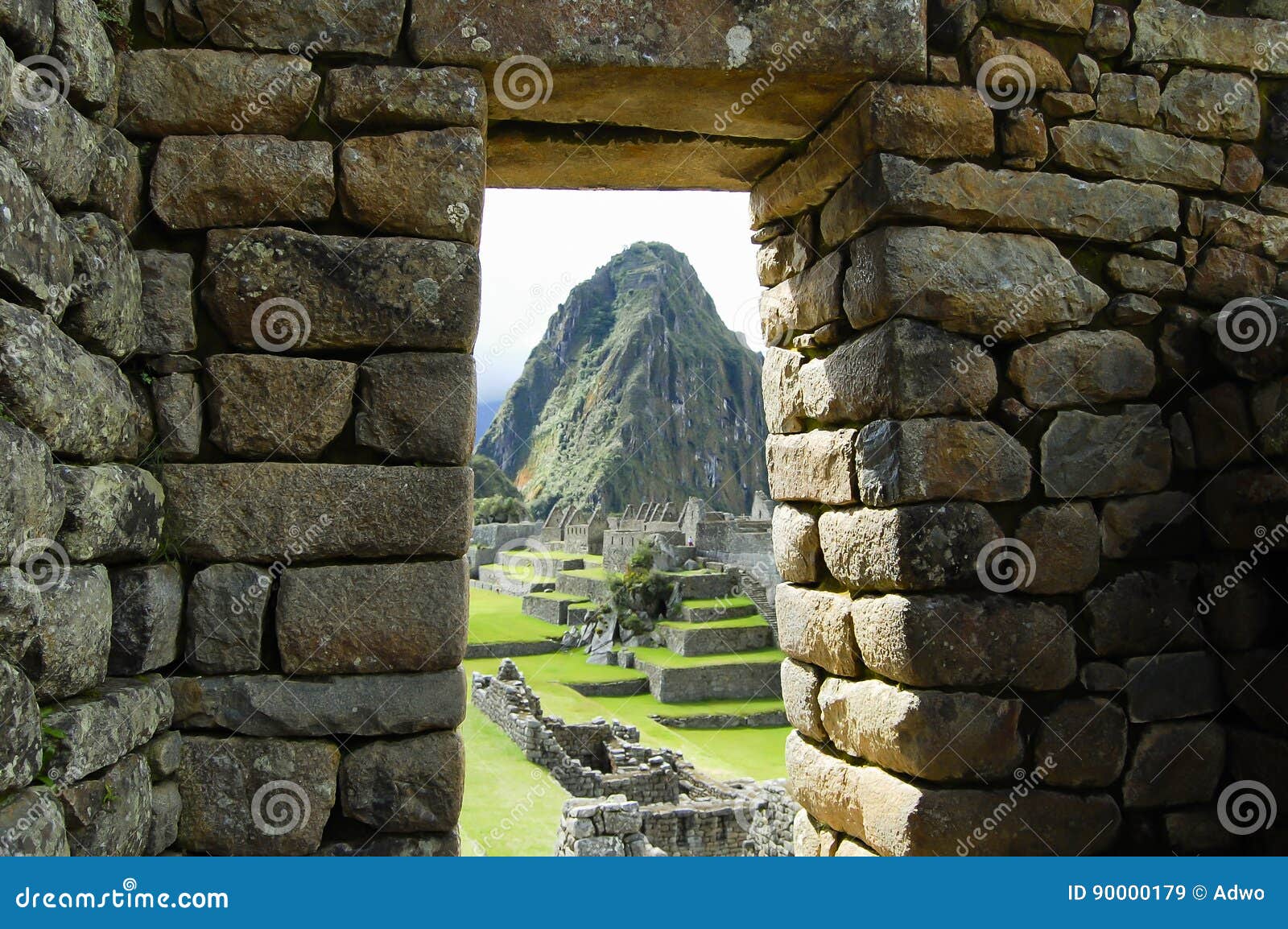 Inca Stone Bricks Construction - Machu Picchu - Peru Imagem de Stock ...