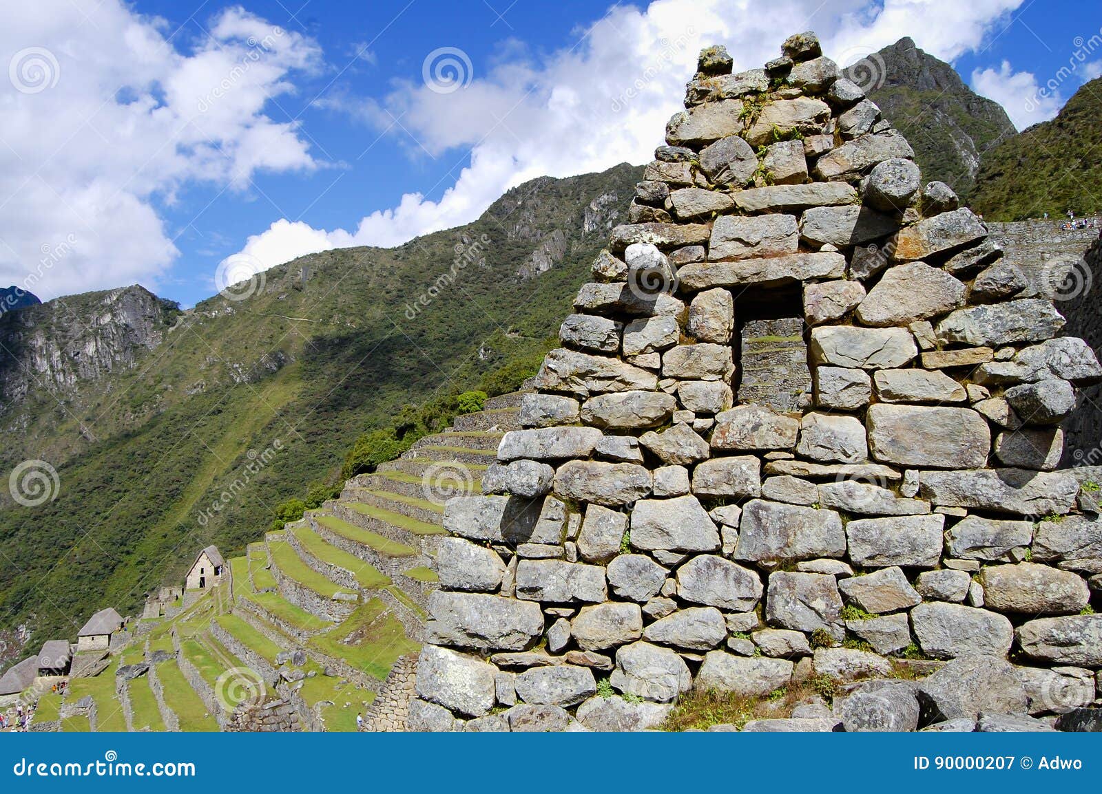 Inca Stone Bricks Construction - Machu Picchu - Peru Imagem de Stock ...