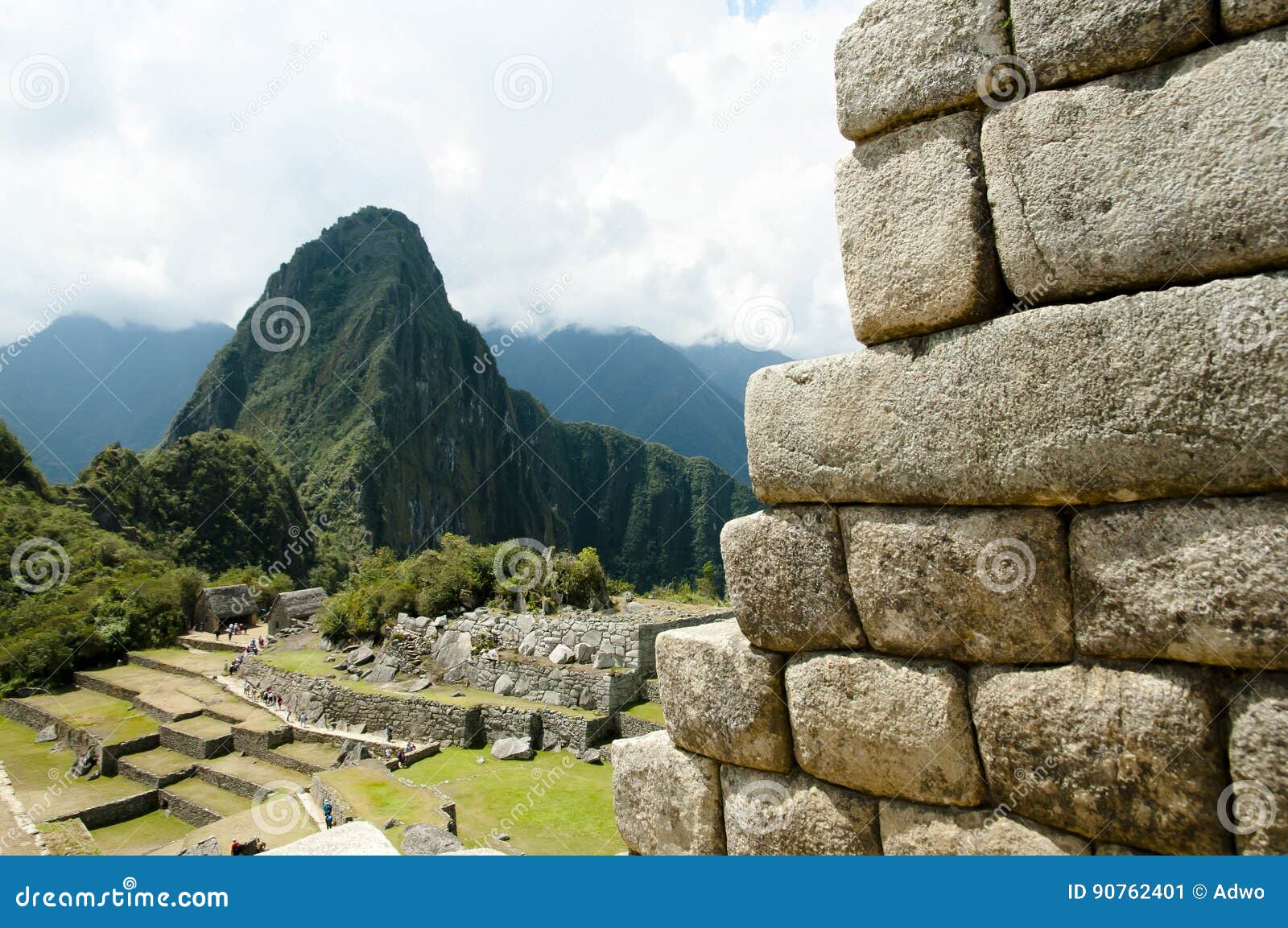 Inca Stone Bricks Construction - Machu Picchu - Peru Fotografering för ...