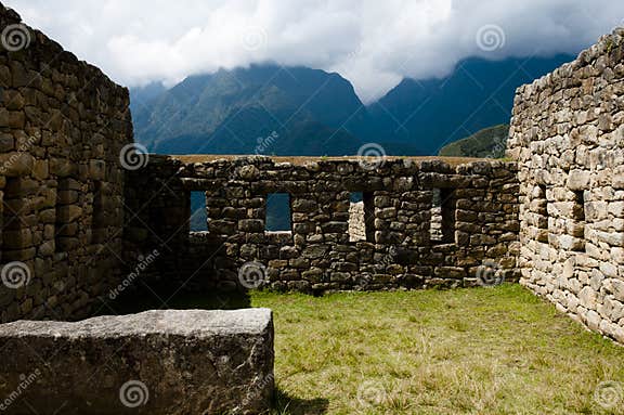 Inca Stone Bricks Construction - Machu Picchu - Peru Stock Image ...