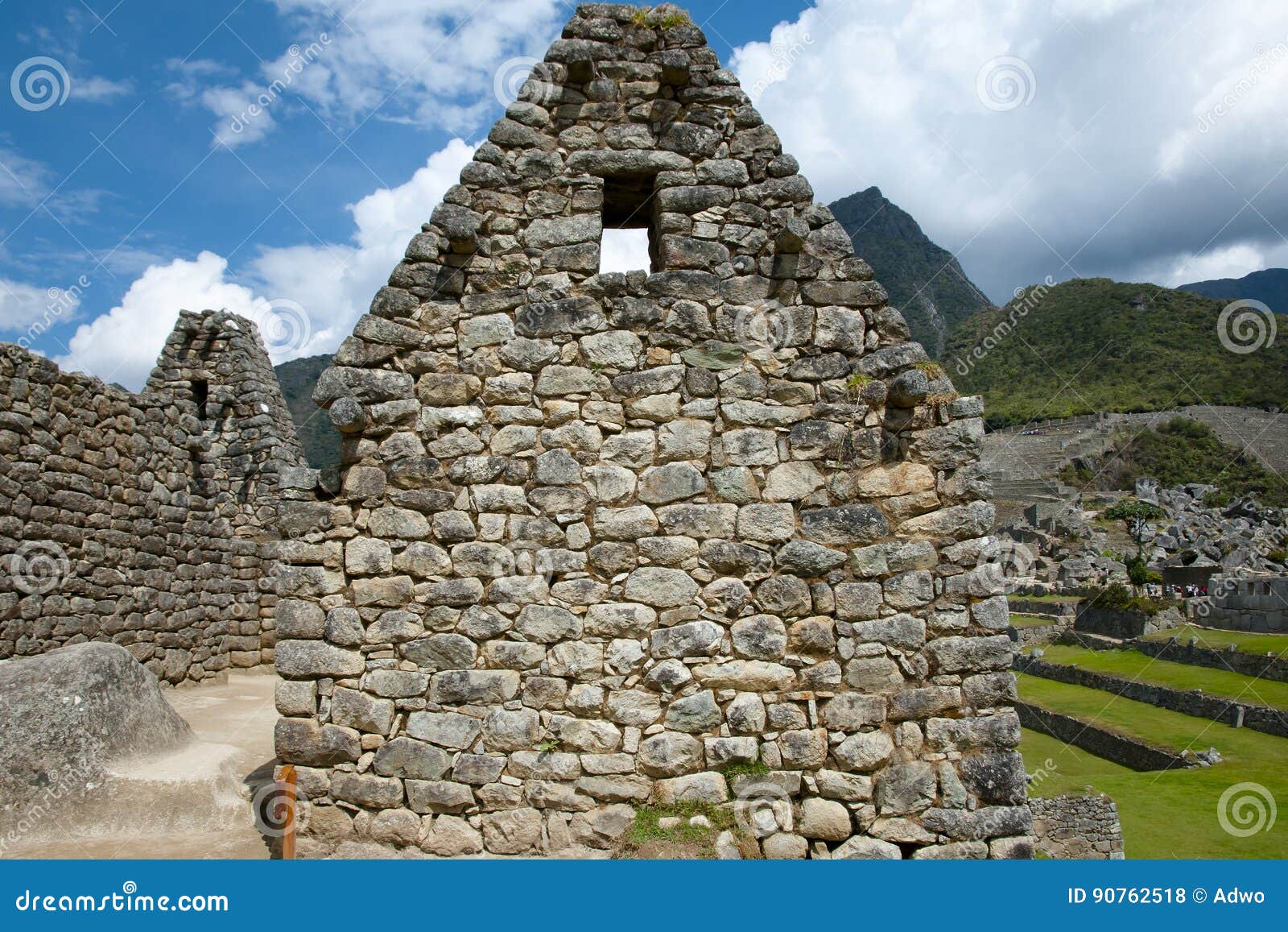 Inca Stone Bricks Construction - Machu Picchu - Peru Stock Photo ...