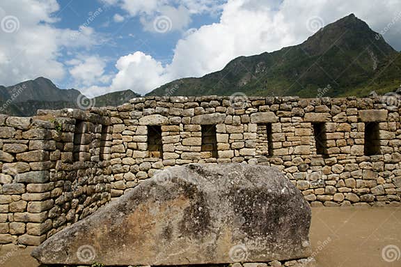 Inca Stone Bricks Construction - Machu Picchu - Peru Stock Image ...