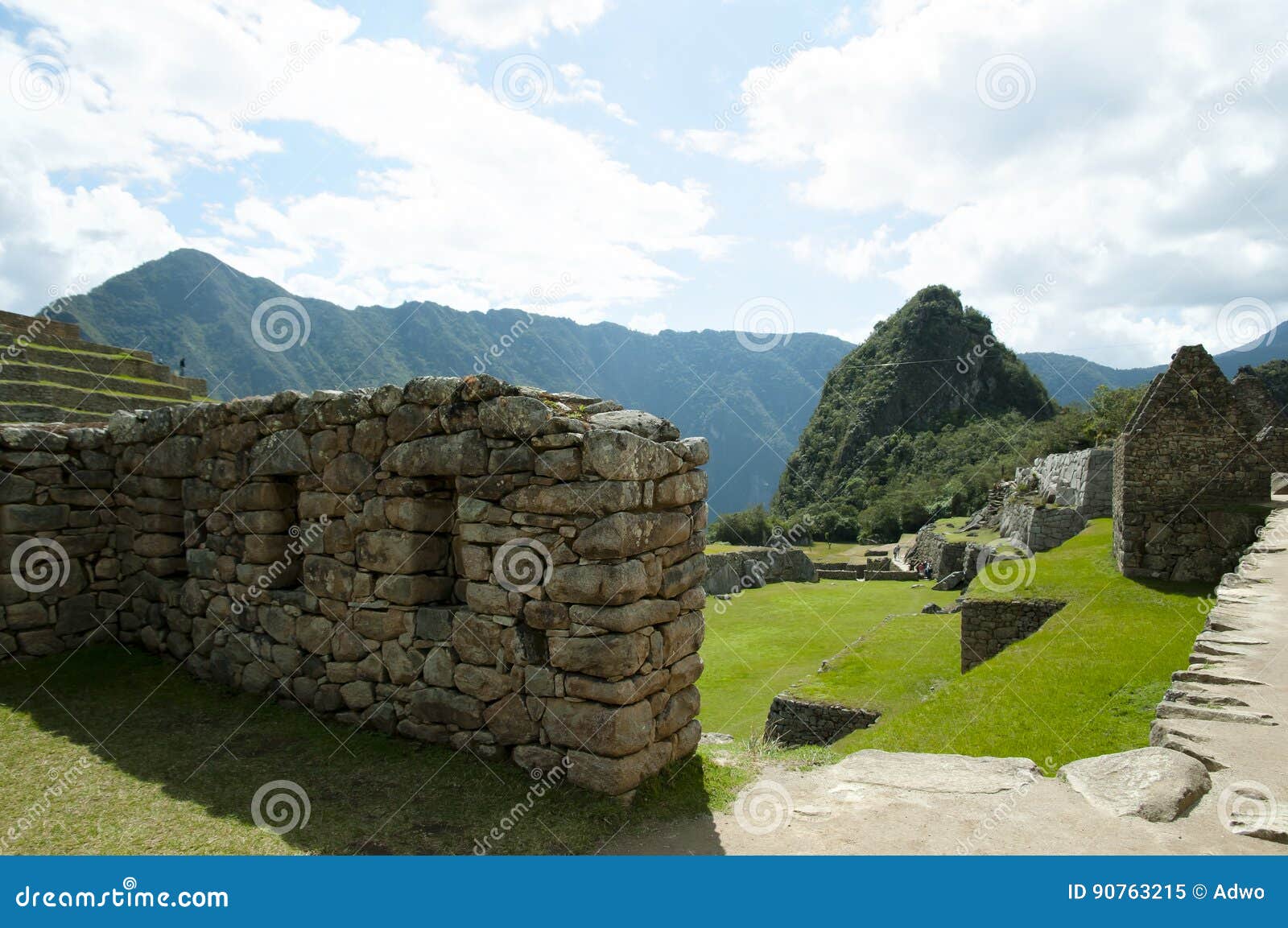 Inca Stone Bricks Construction - Machu Picchu - Peru Stock Image ...