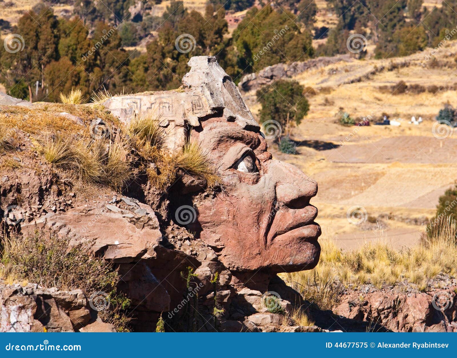 Inca Stone Face, Puno, Peru Stock Photo - Image: 44677575