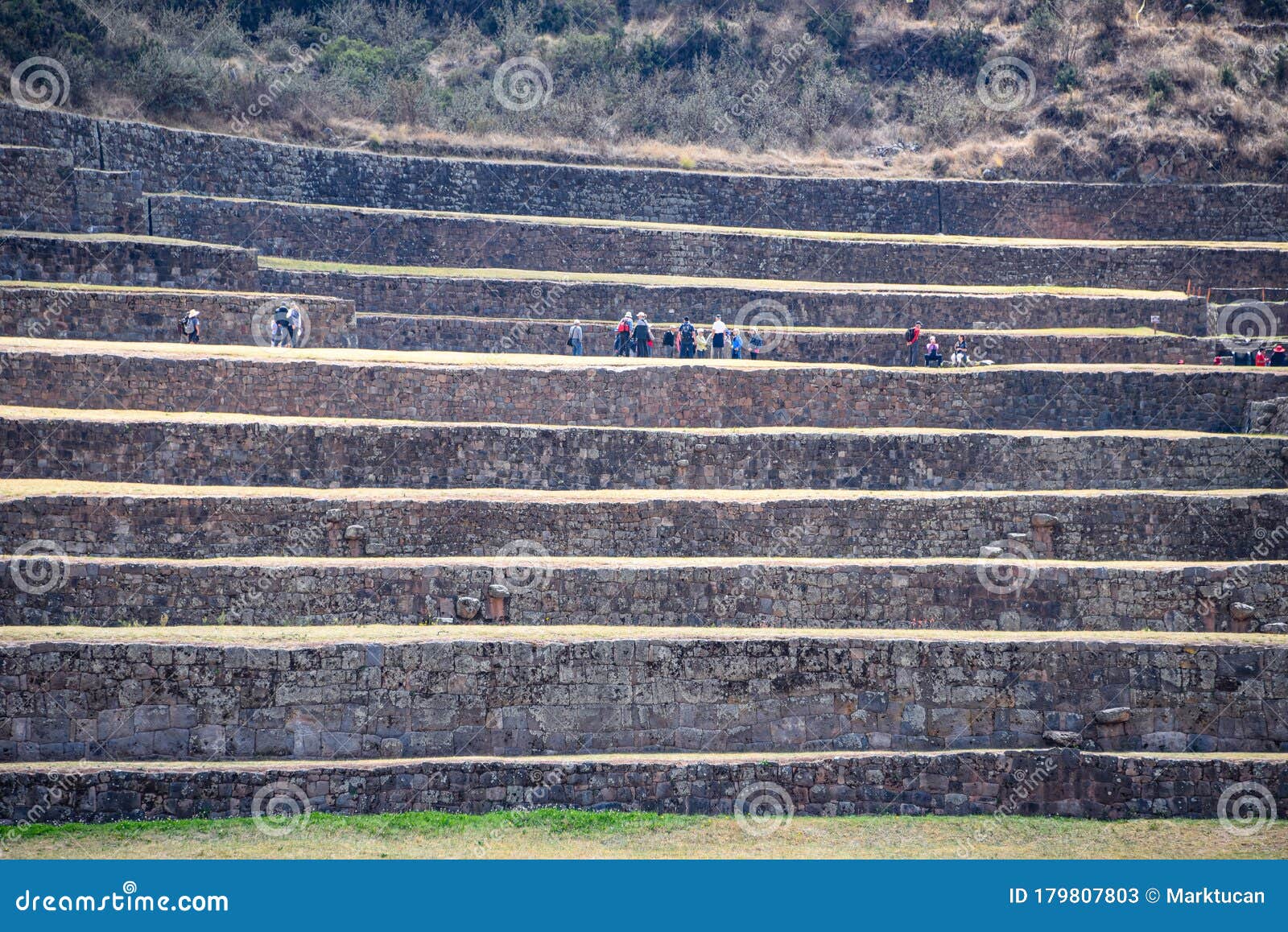 Inca Stone Terraces at the Tipon Archaeological Site. Cusco, Peru ...