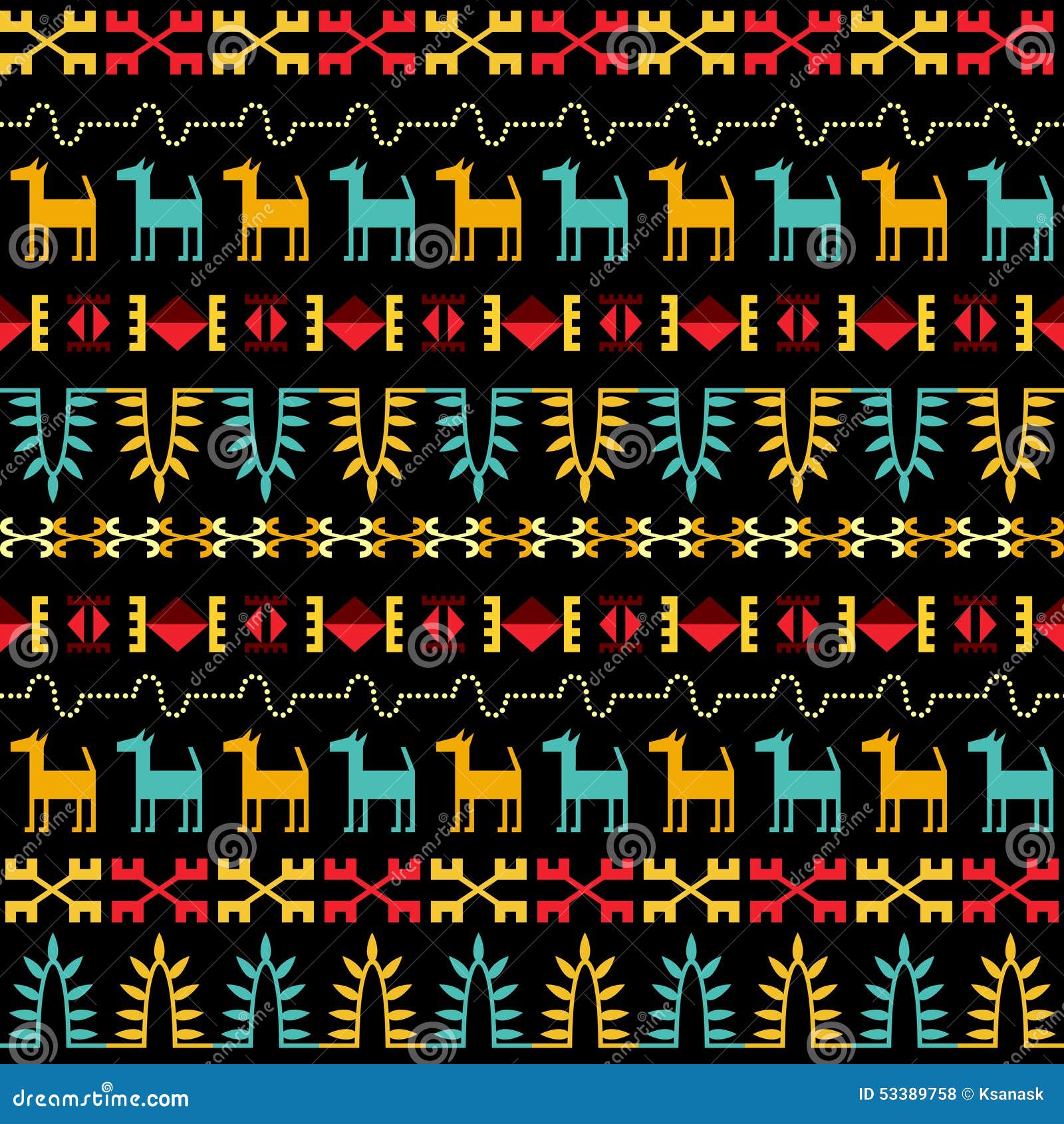 Inca Style Seamless Pattern Stock Vector - Illustration of festive ...