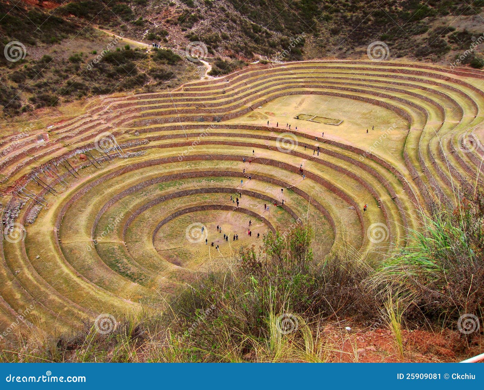 Inca Terraces of Moray, Peru Stock Image - Image of american, farming ...