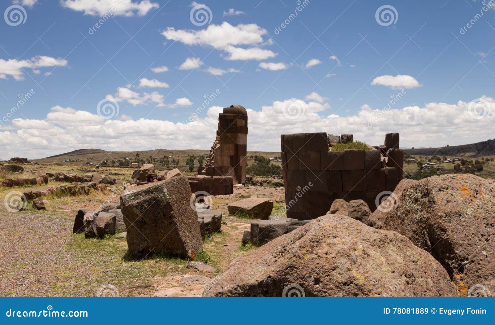 Inca tombs 3. stock image. Image of peru, clouds, historic - 78081889