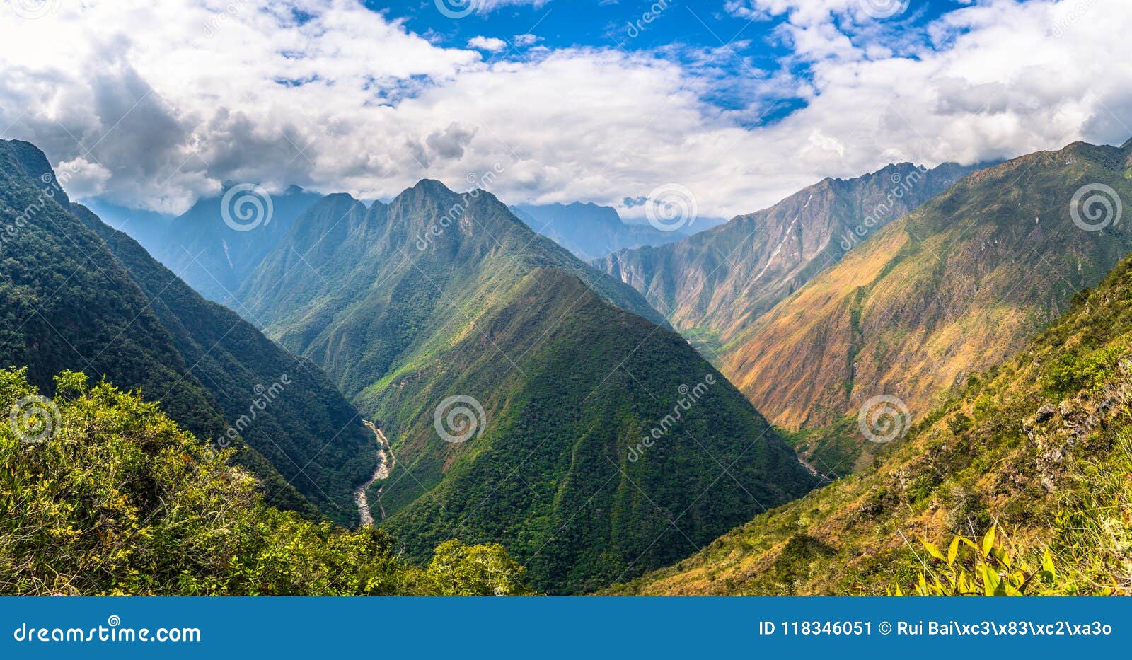 Inca Trail, Peru - August 03, 2017: Wild Landscape of the Inca T Stock ...