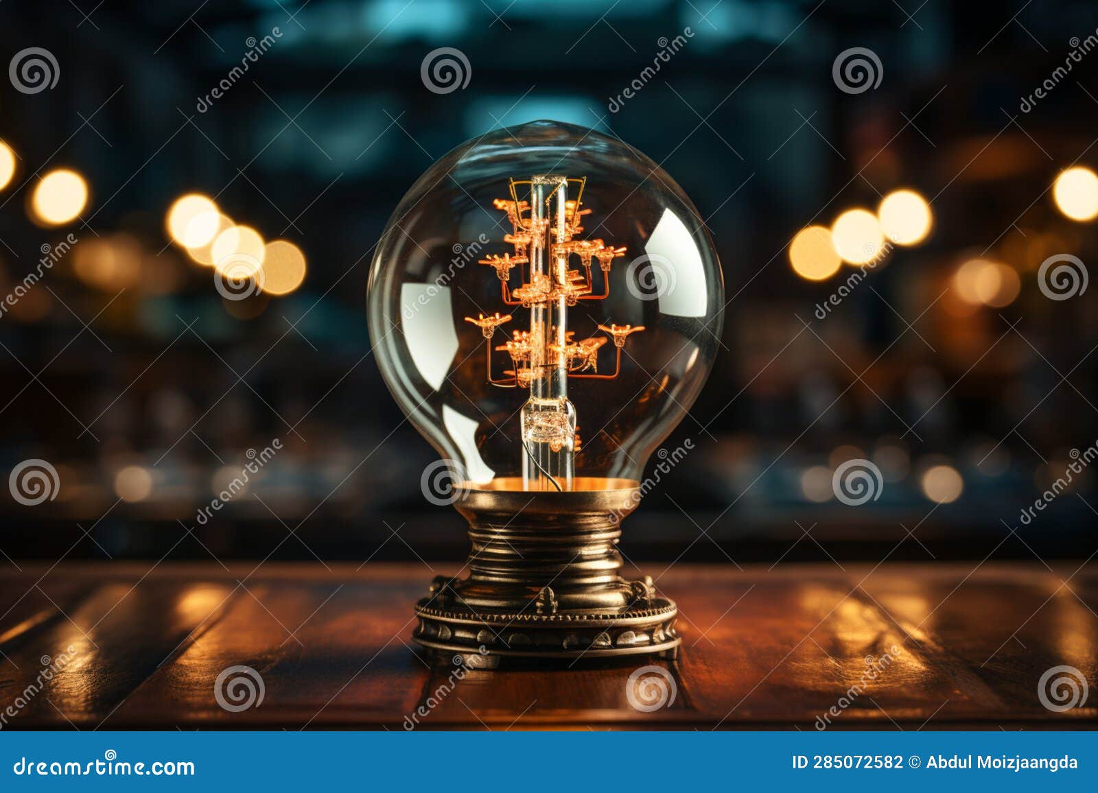 Incandescent Bulb, Teamwork Jigsaw - Idea, Vintage Wood Setting Stock ...