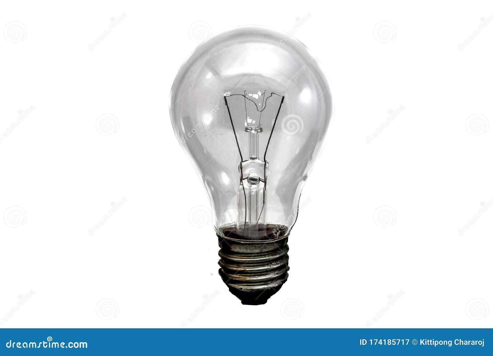 Incandescent Bulb on White Solution Lightning Bulb Emitting Light ...