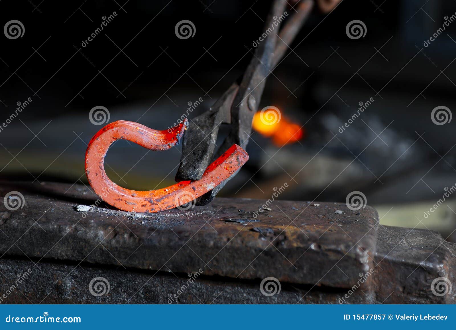 Incandescent Element in the Smithy Stock Image - Image of heavy, forge ...