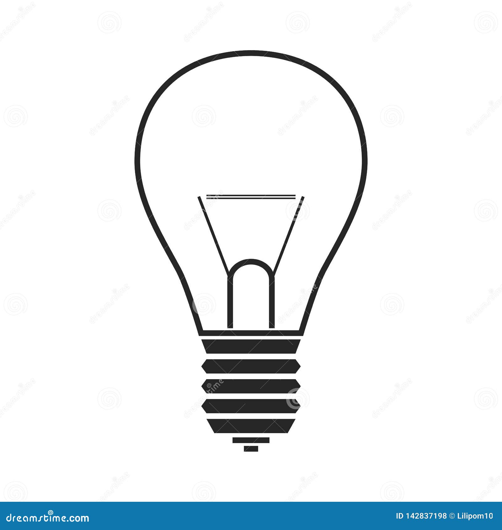 The Incandescent Lamp Icon. Lamp And Bulb, Lightbulb, Filament Lamp ...