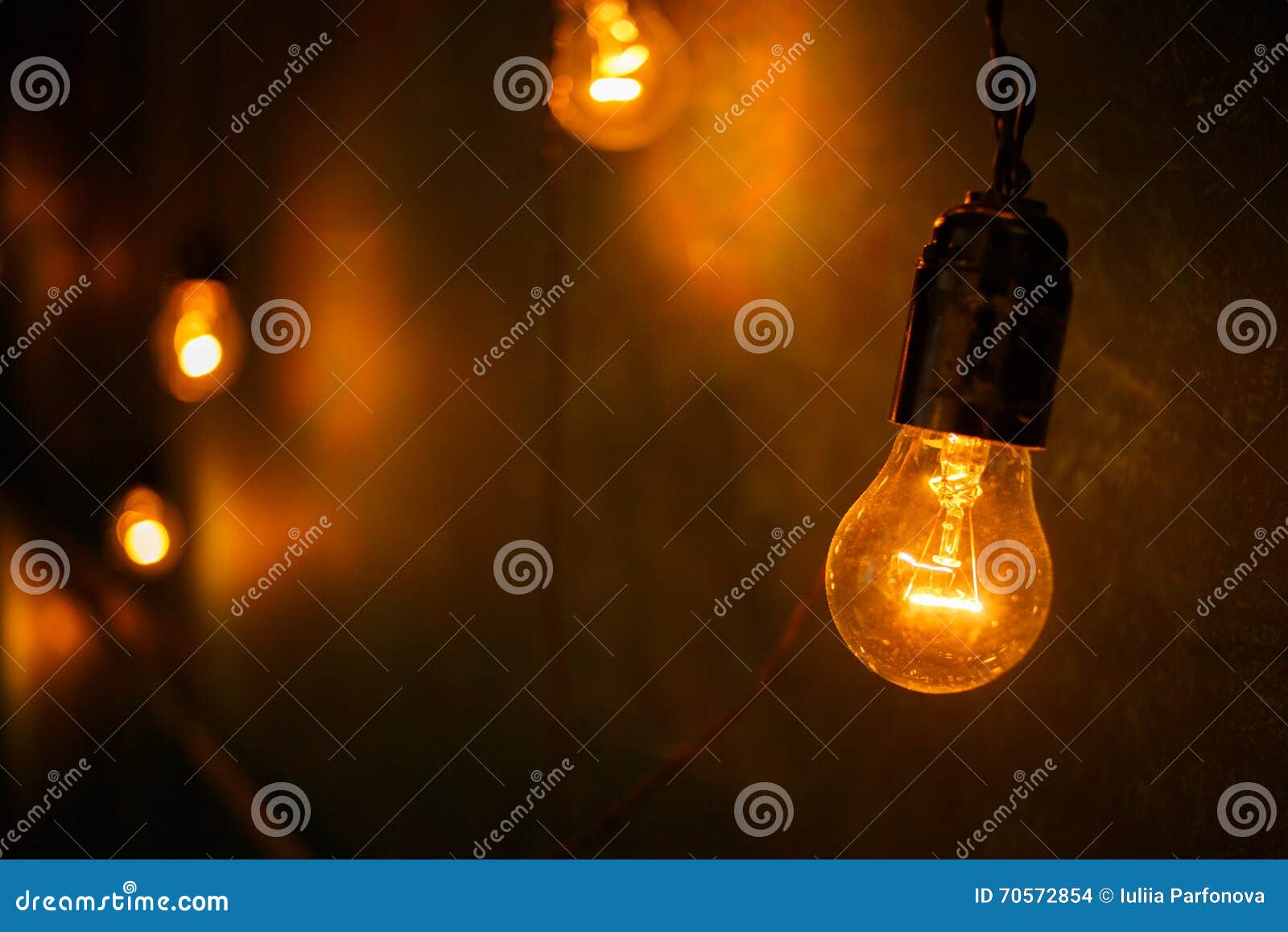 Incandescent Lamps in a Modern Studio. Edison Lamp. Stock Photo - Image ...