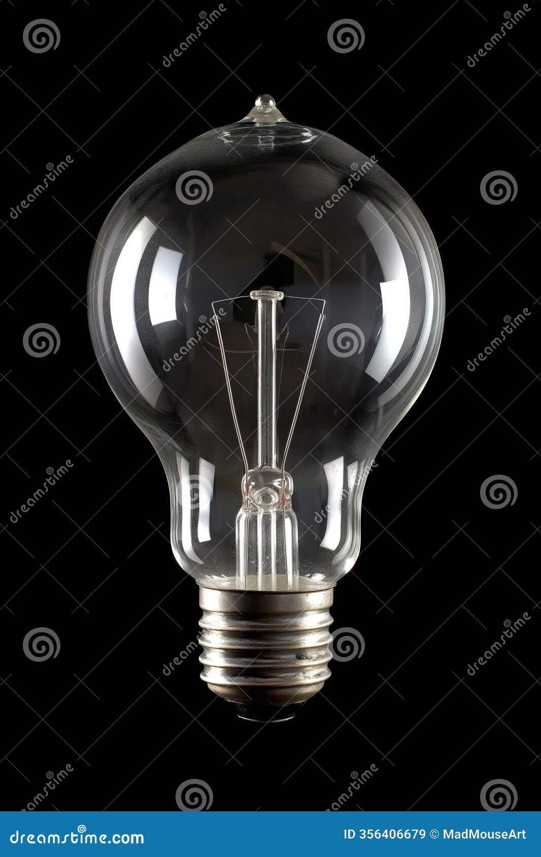 Incandescent Light Bulb on a Black Background Stock Illustration ...