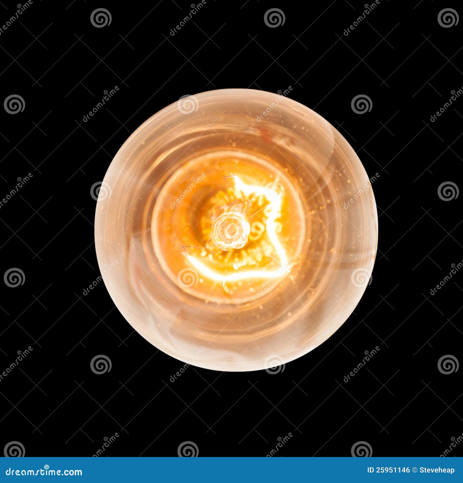 Incandescent Light Bulb Lit from Above Stock Photo - Image of electric ...