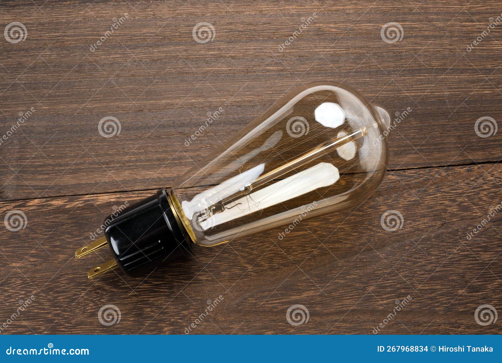 Incandescent Light Bulb and Plug Stock Photo - Image of table ...