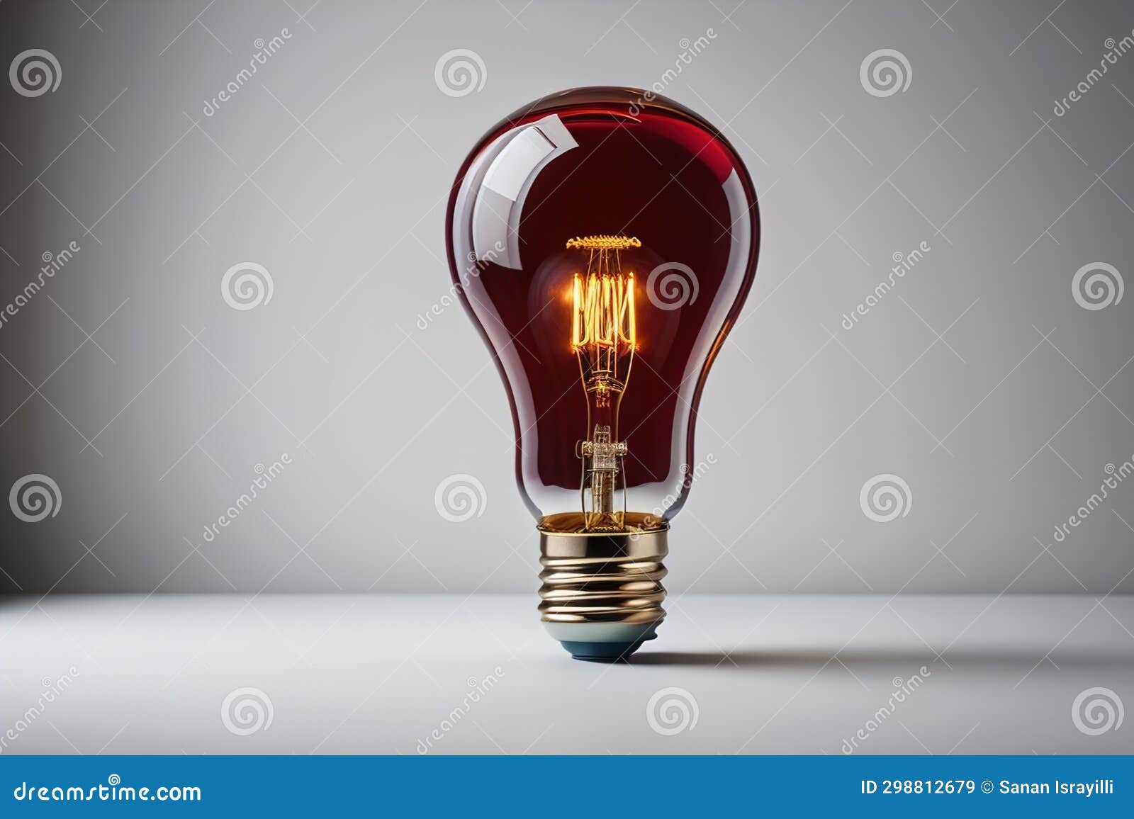 Incandescent Light Bulb on Solid Color Background. Ai Generative Stock ...