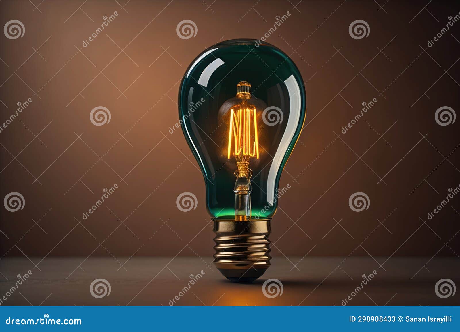 Incandescent Light Bulb on Solid Color Background. Ai Generative Stock ...