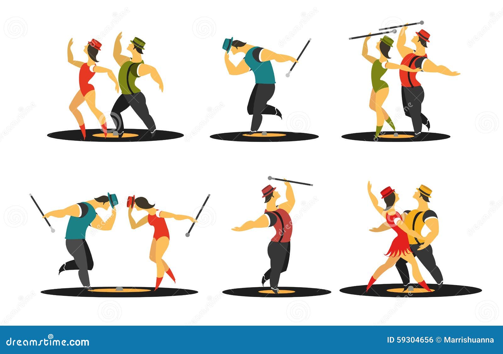 Incendiary dance stock vector. Illustration of people - 59304656