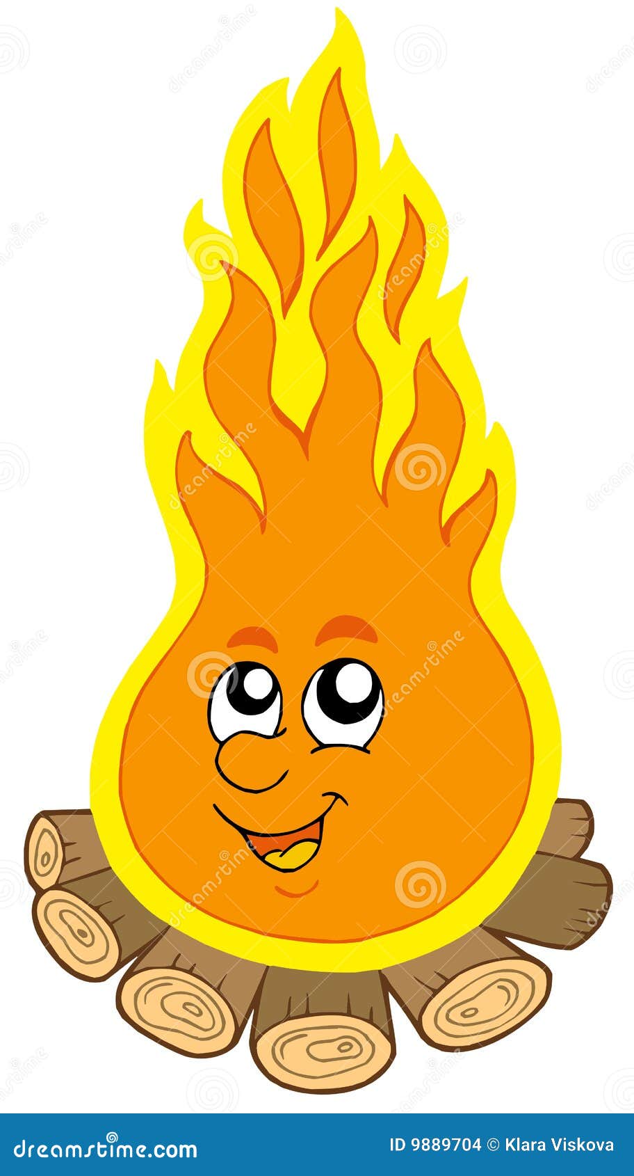 Incendie De Dessin Animé De Camp Illustration de Vecteur - Illustration ...