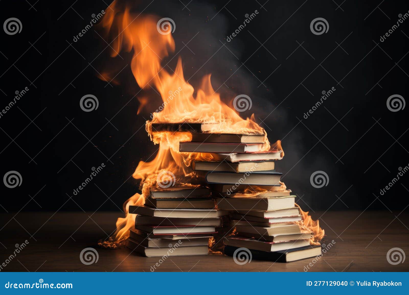 Incendio De Libro De Pila. Generar Ai Stock de ilustración ...
