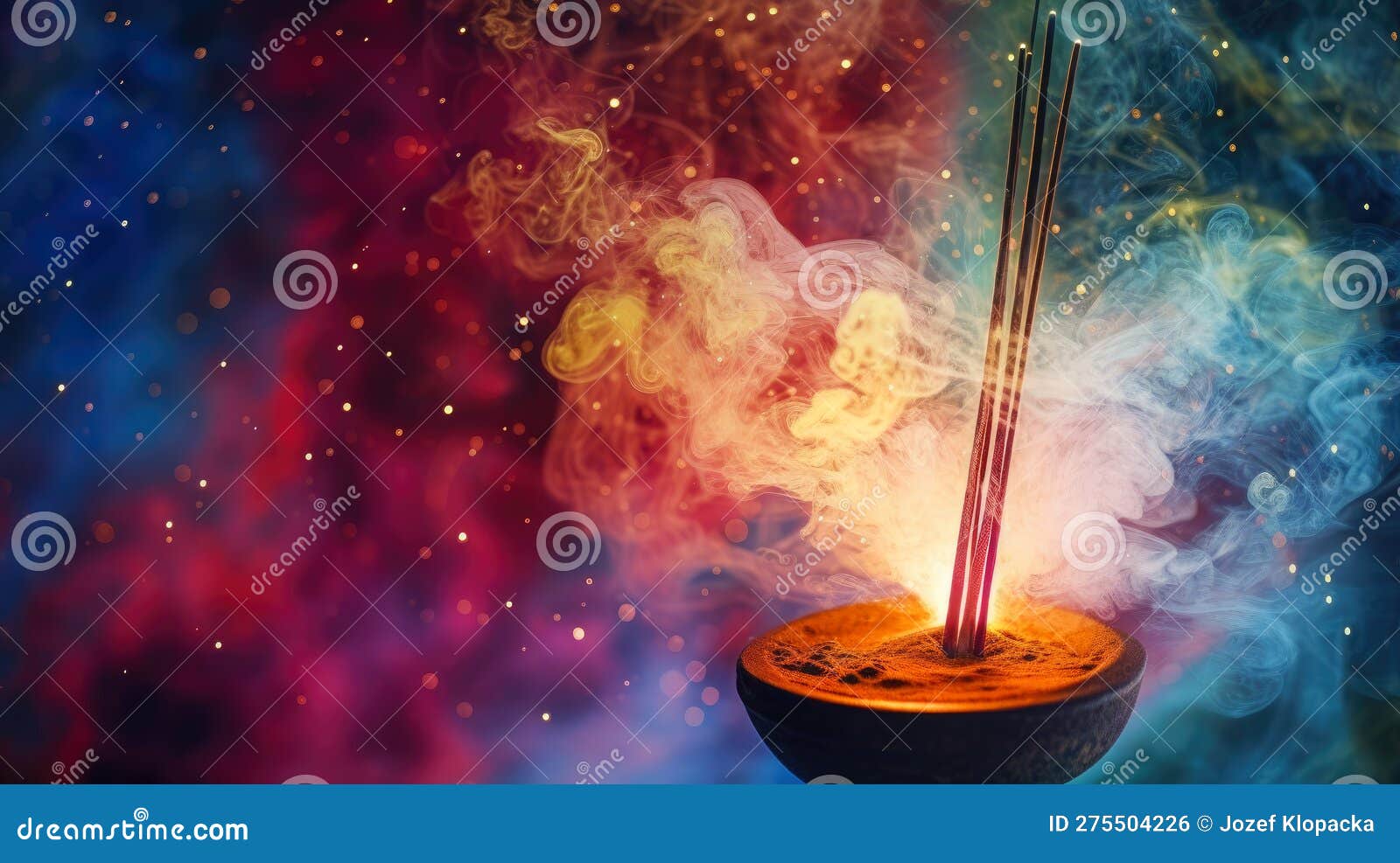 Incense on Abstract Background, Watercolor Style. Generative Ai. Stock ...