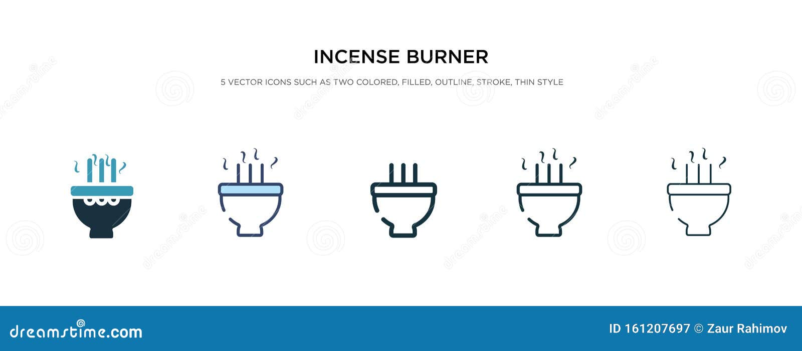 Incense Burner Icon in Different Style Vector Illustration. Two Colored ...