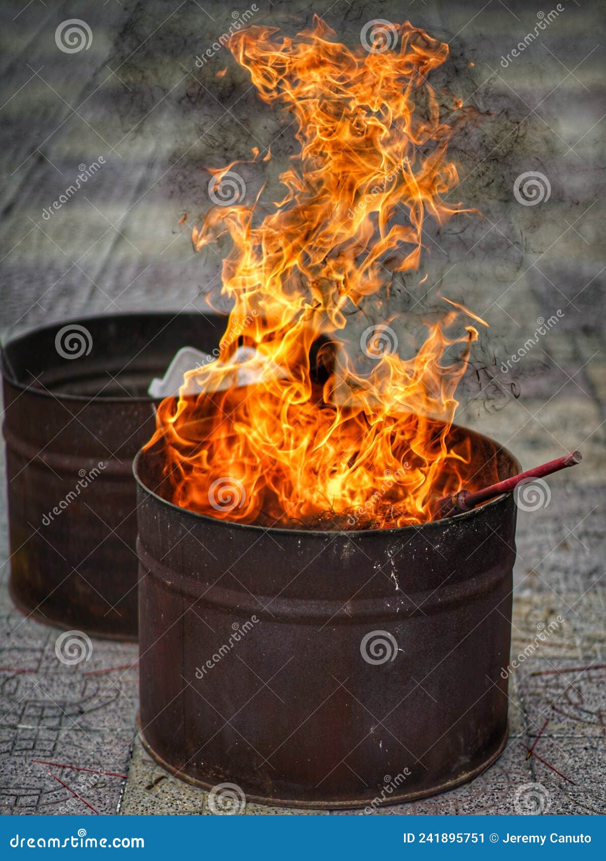 Incense Burning in Metal Container Stock Image - Image of roasting ...