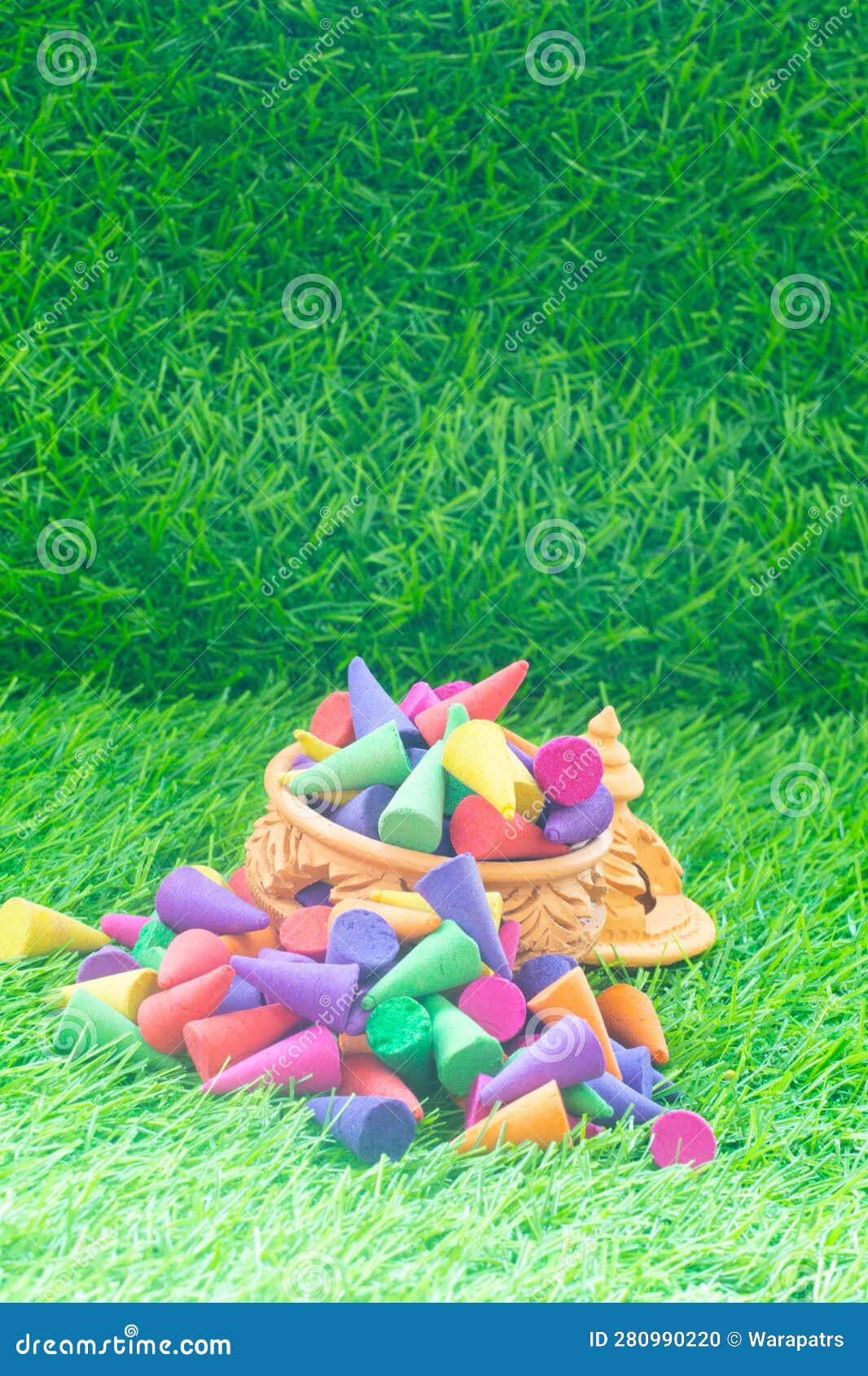 Incense Cone in Thai Style Pattern Clay Pottery Stock Photo - Image of ...