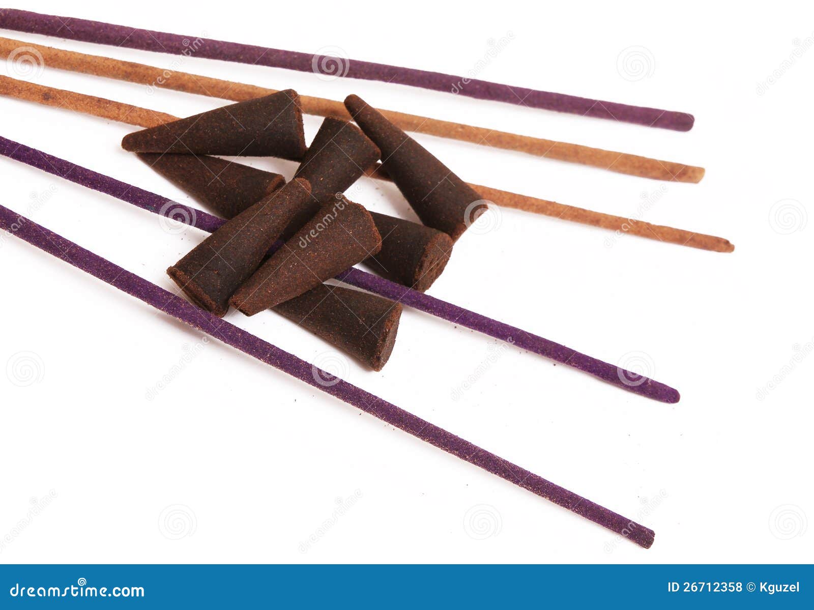 Incense Cones and Sticks Isolated on White Stock Photo - Image of ...