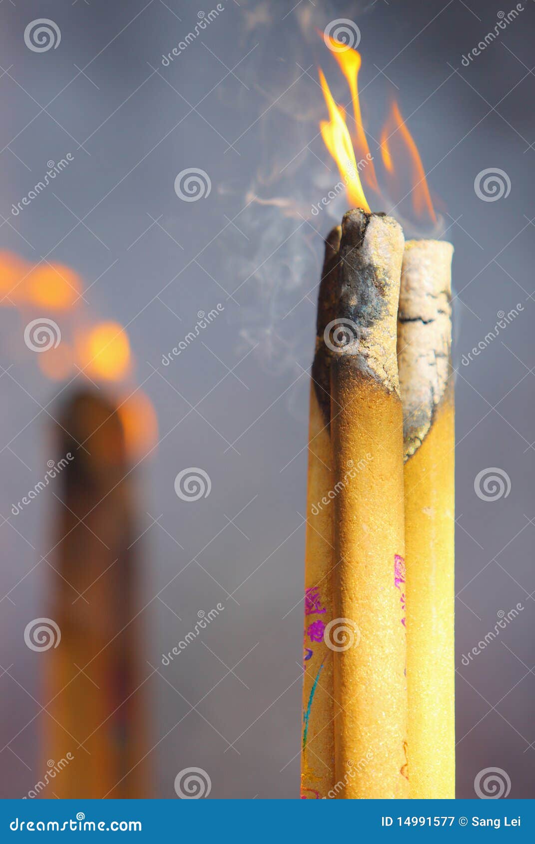 Incense fire stock image. Image of traditional, pray - 14991577