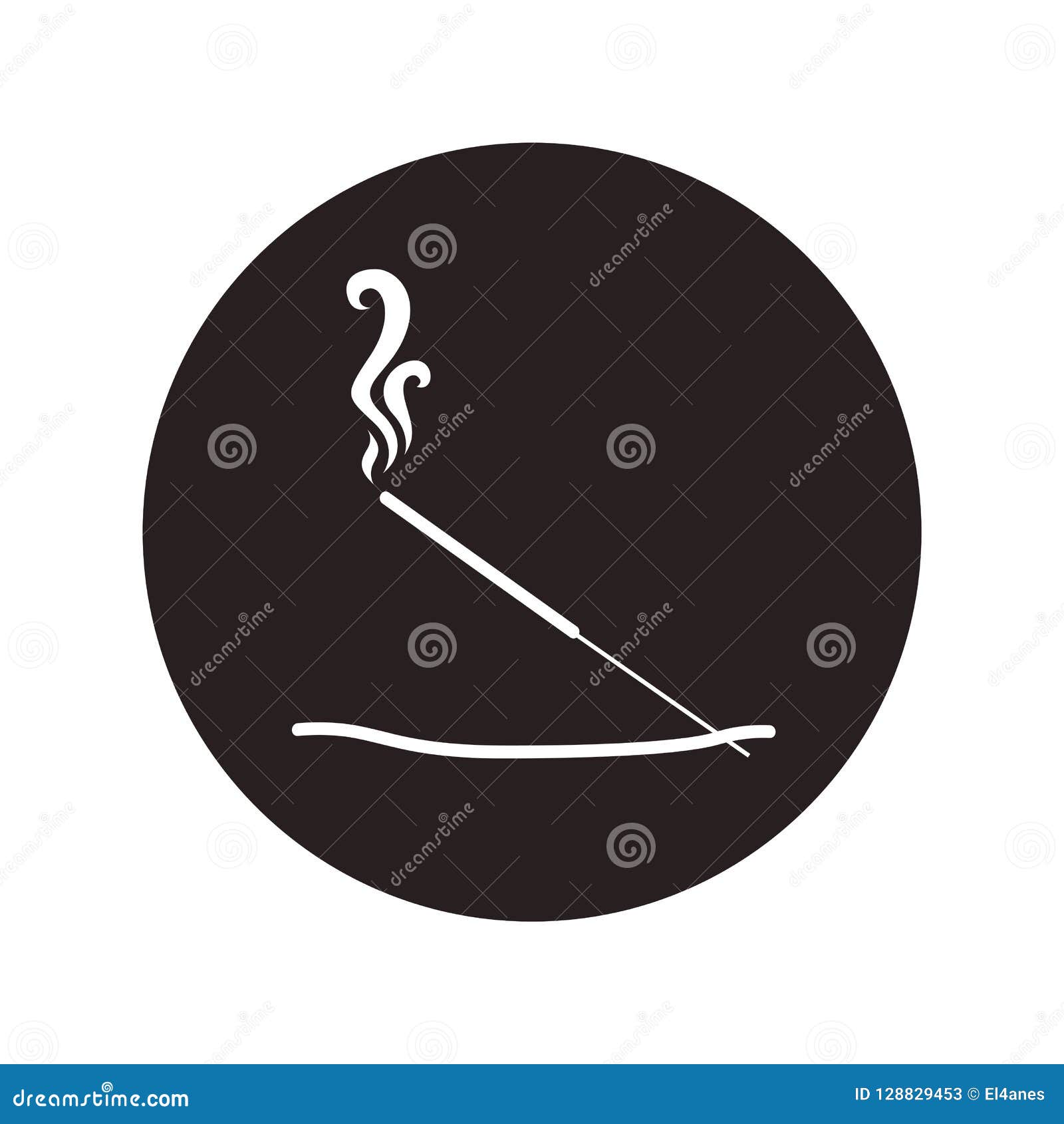 Incense Icon Flat stock vector. Illustration of sign - 128829453