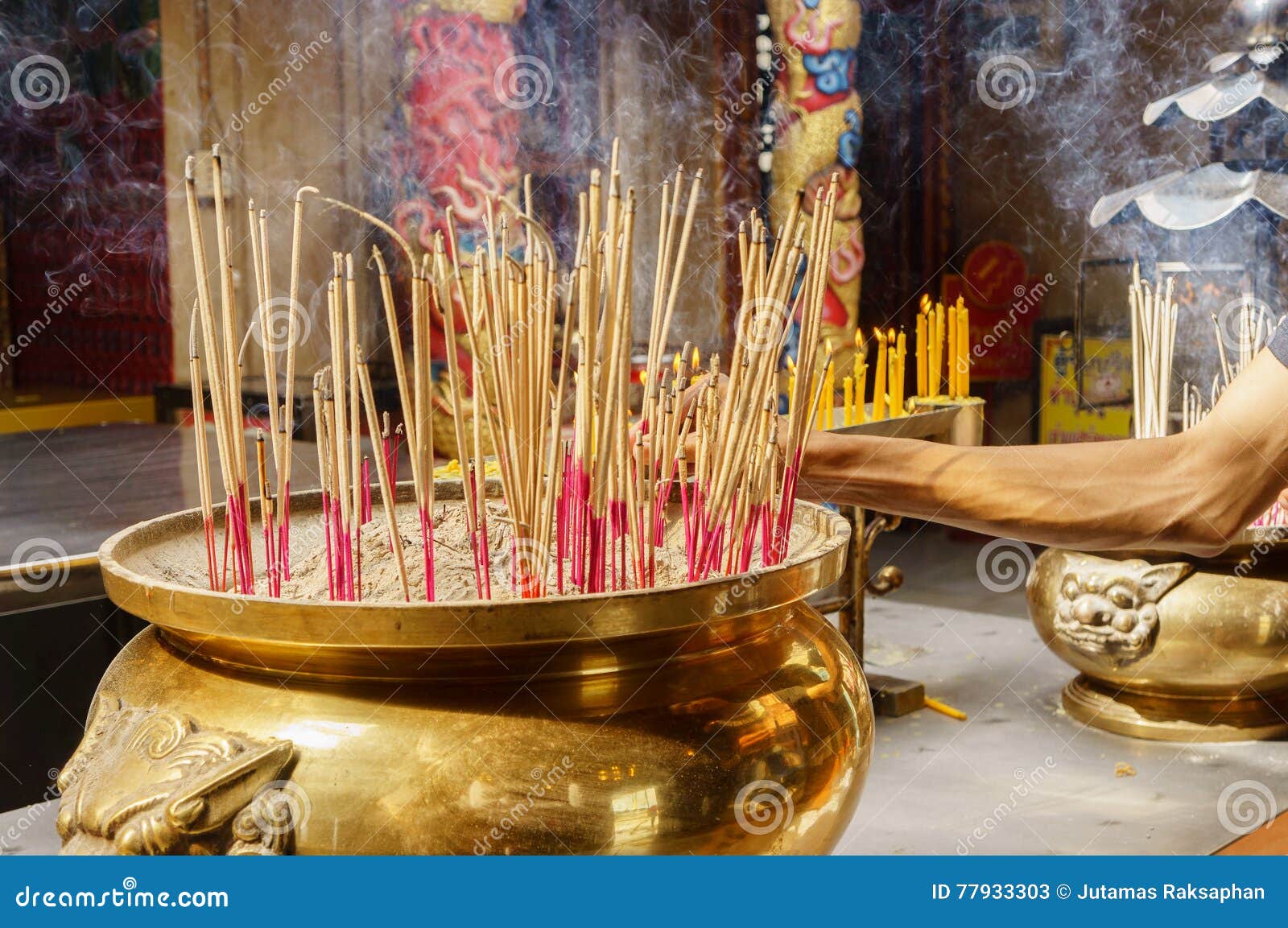 Incense is lit stock image. Image of belief, people, city - 77933303