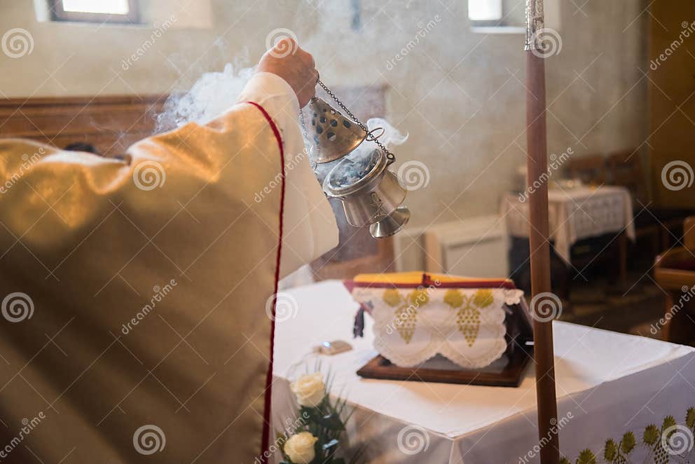 Incense during Mass stock photo. Image of essence, catholic - 54380526