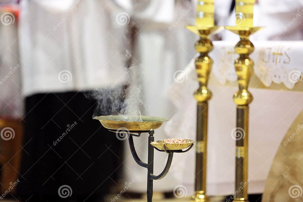 Incense during Mass at the Altar Stock Image - Image of inside ...