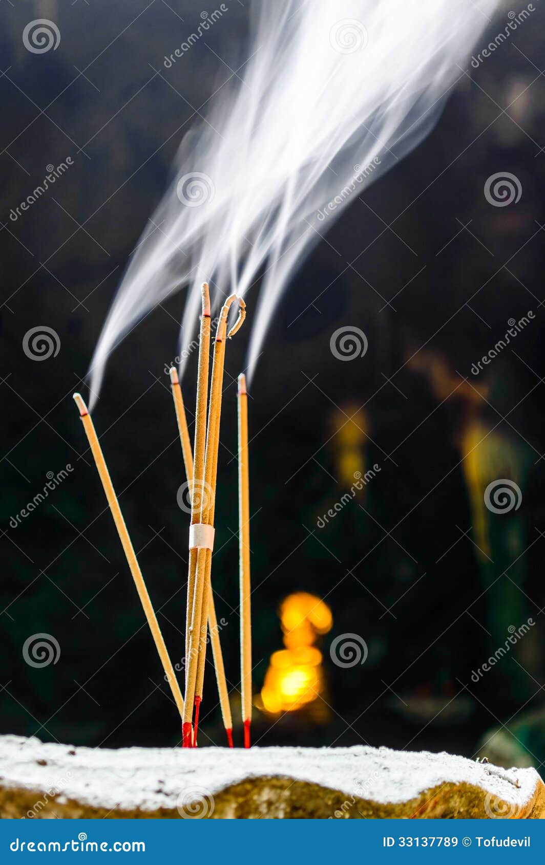 Incense with Rising Smoke. stock image. Image of ceremony - 33137789