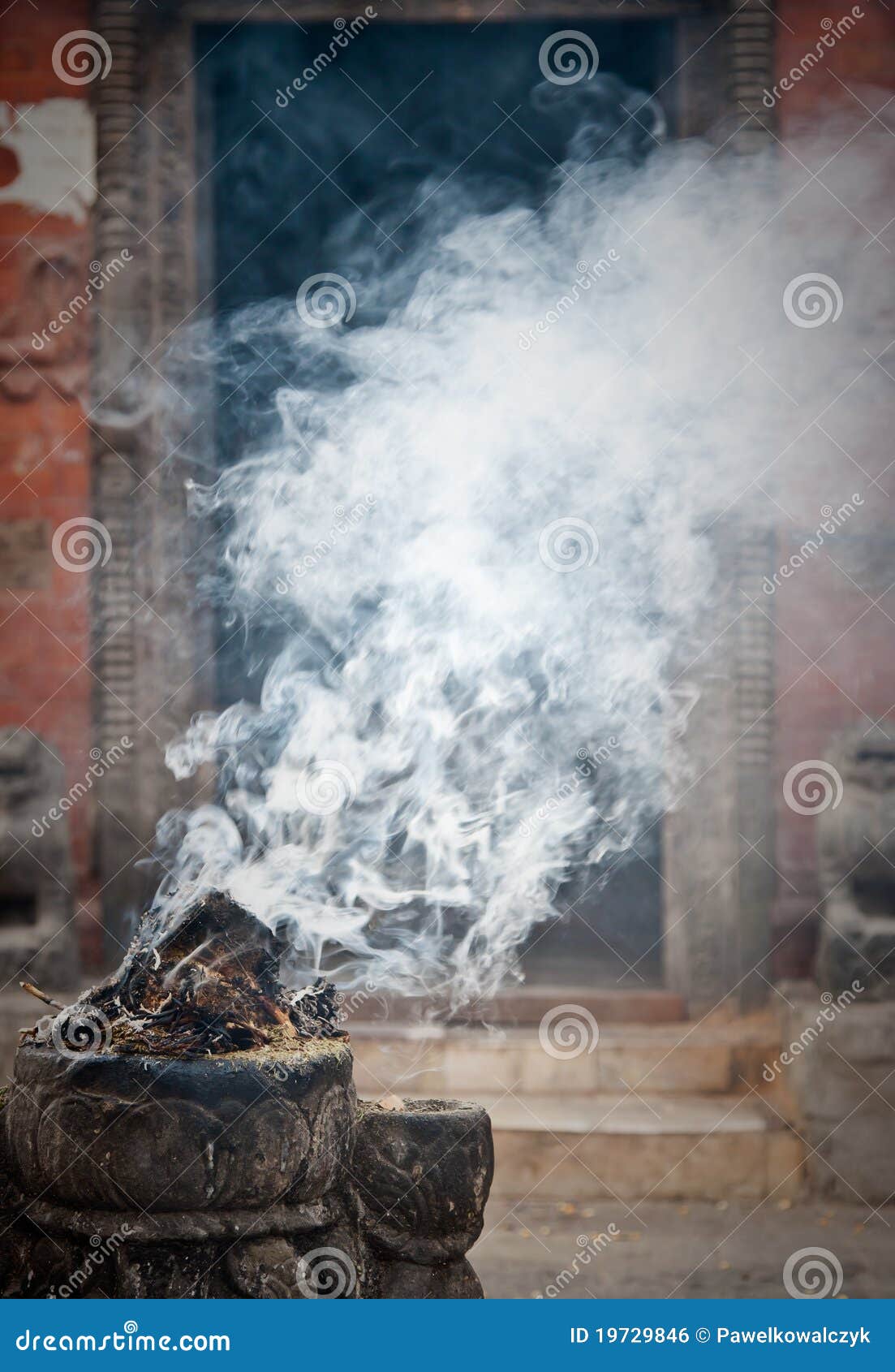 Incense smoke stock photo. Image of smell, burn, nepal - 19729846