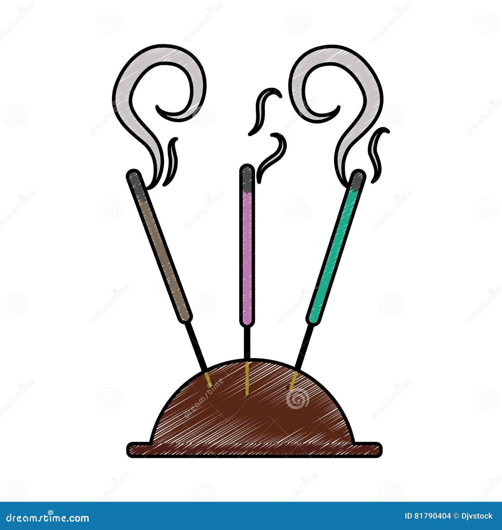 Incense stick icon image stock vector. Illustration of religion - 81790404