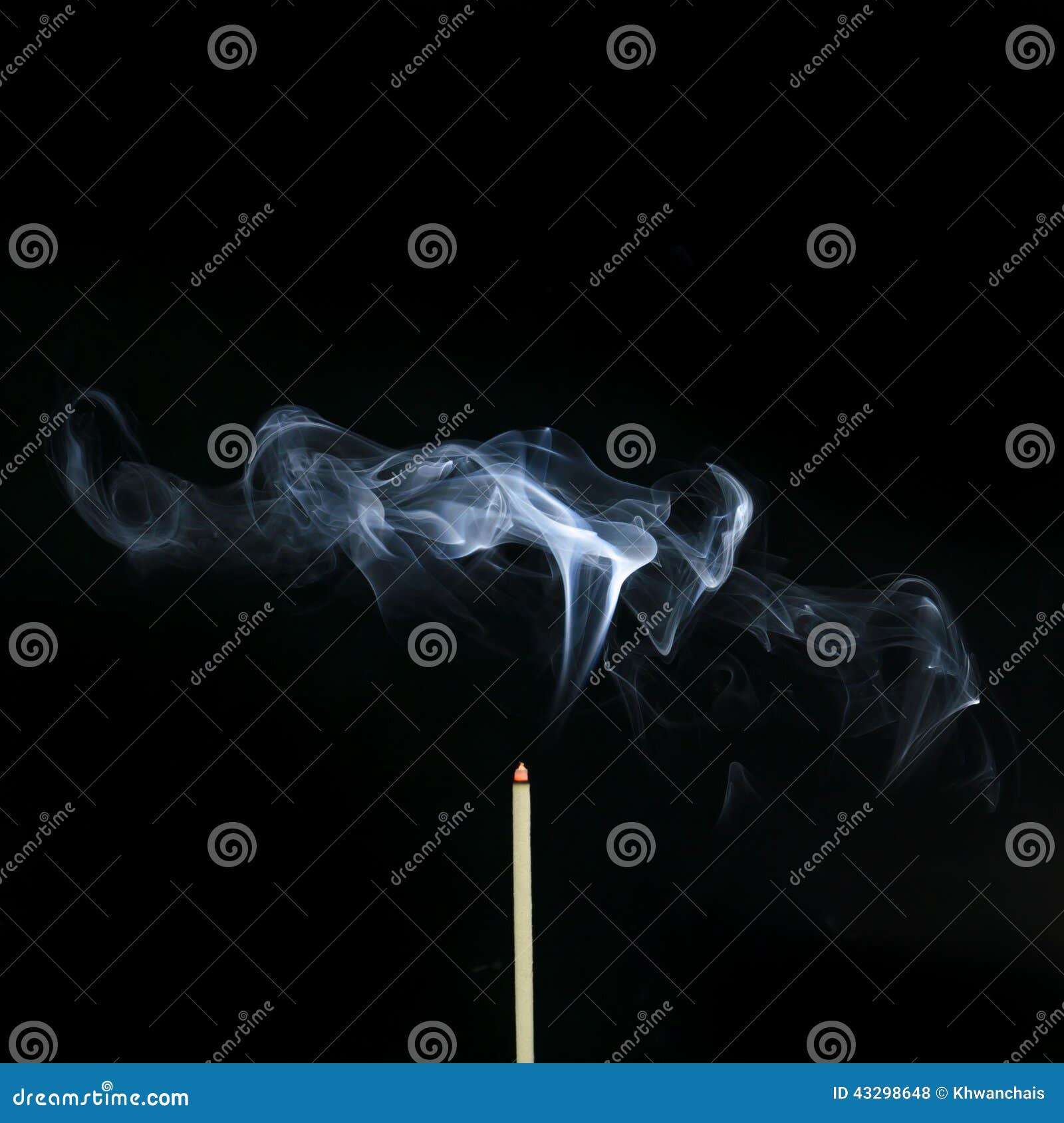 Incense Stick with Smoke on Black Background Stock Photo - Image of ...