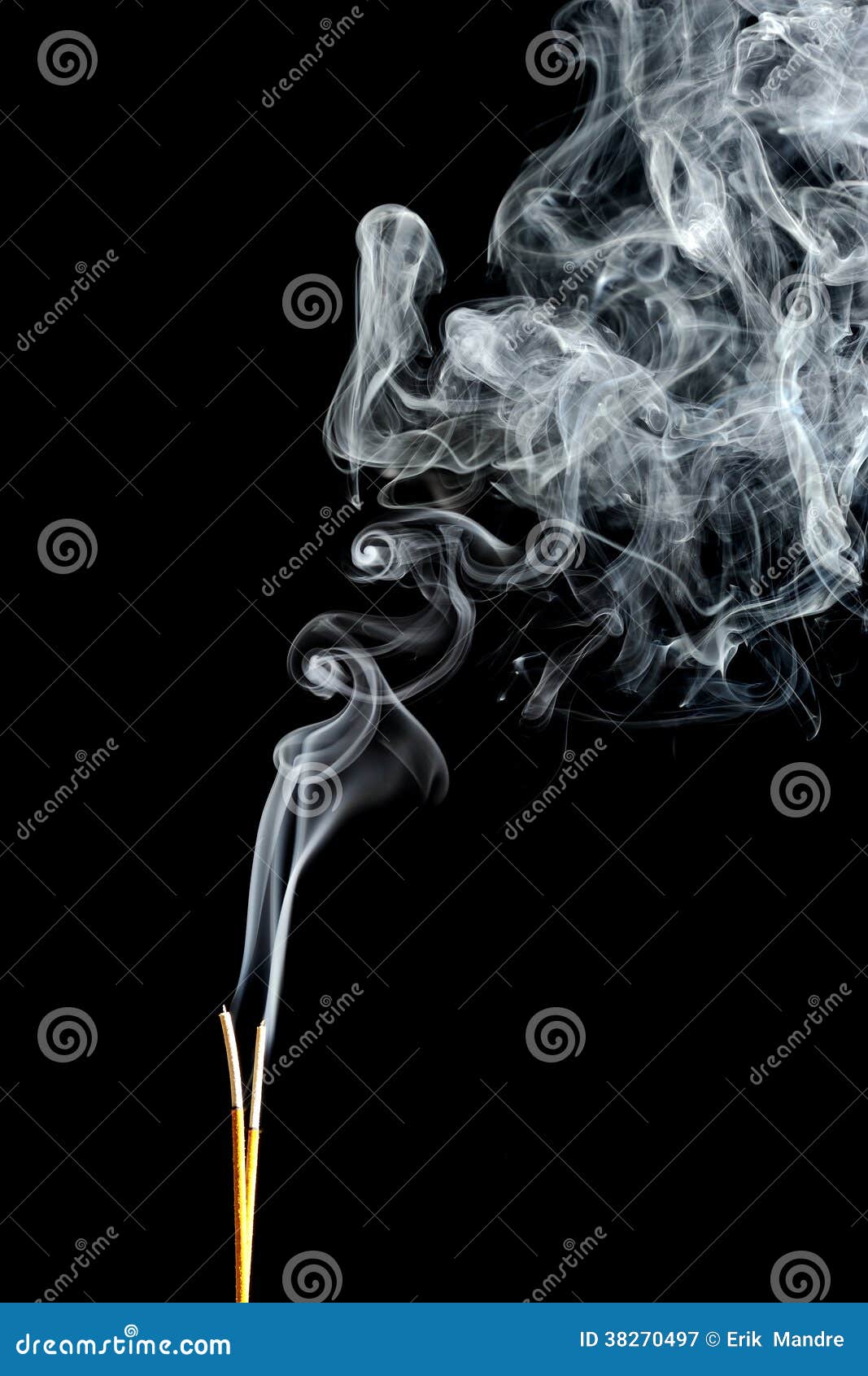 Incense Sticks with Smoke Isolated on Black Stock Image - Image of ...