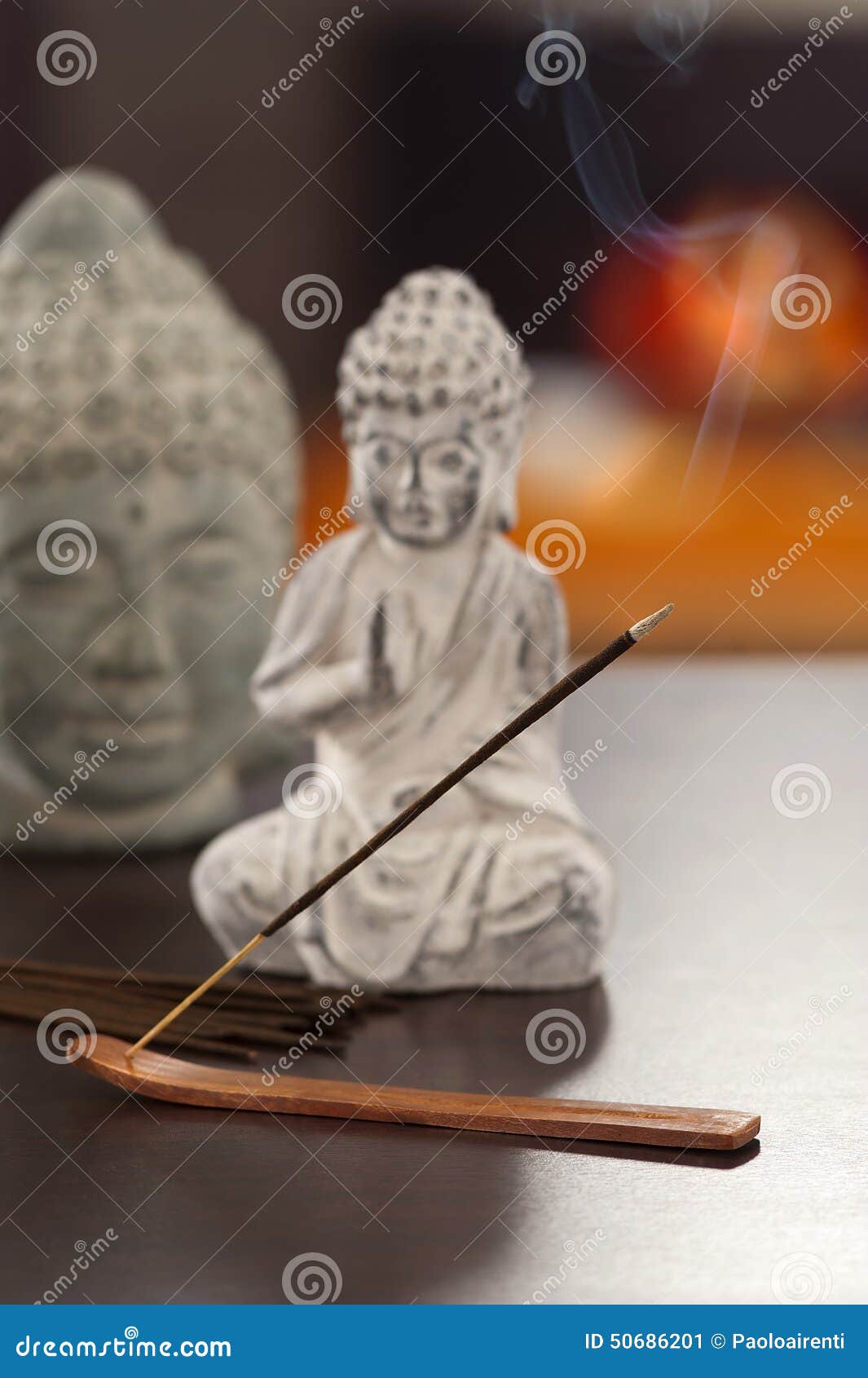 An Incense on the Table at Home Stock Image - Image of fumo, buddah ...