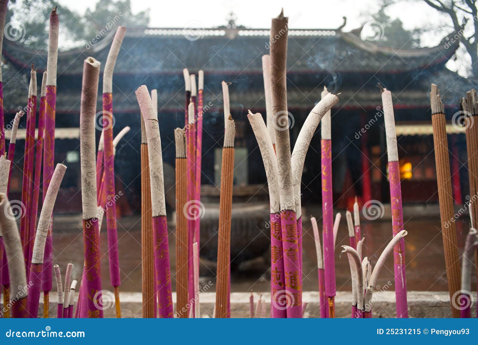 Incense in the temple stock image. Image of buddhism - 25231215