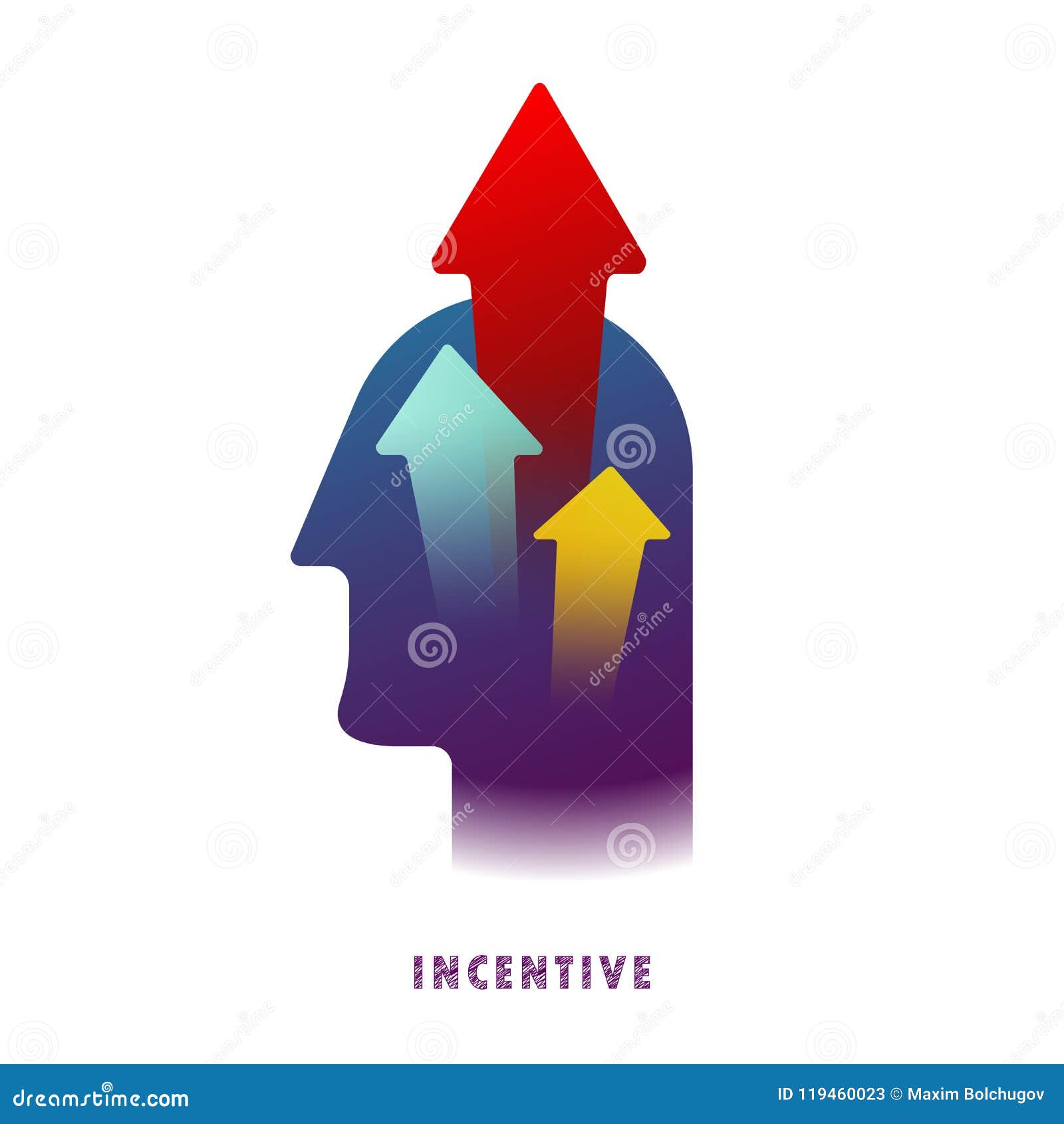 Incentive. Arrows from Head. Vector. Flat. Gradient. Icon Stock Vector ...