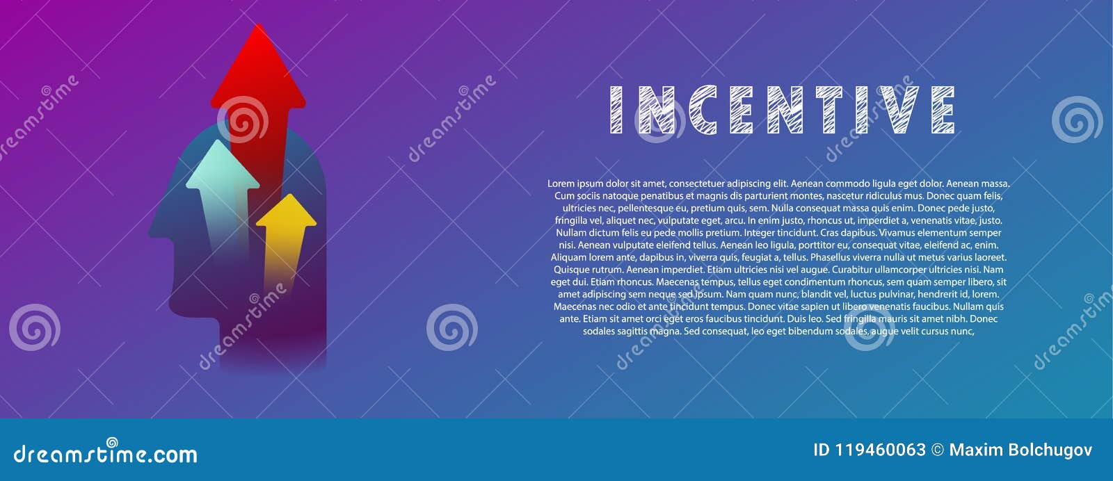 Incentive. Arrows from Head. Vector. Flat. Gradient. Banner Stock ...
