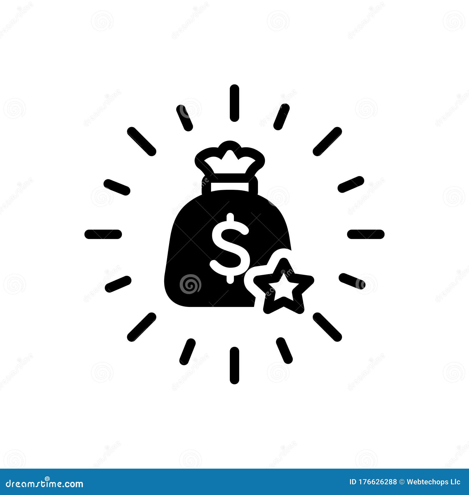 Black Solid Icon for Incentive, Boost and Bonus Stock Vector ...