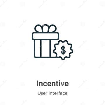 Incentive Outline Vector Icon. Thin Line Black Incentive Icon, Flat ...