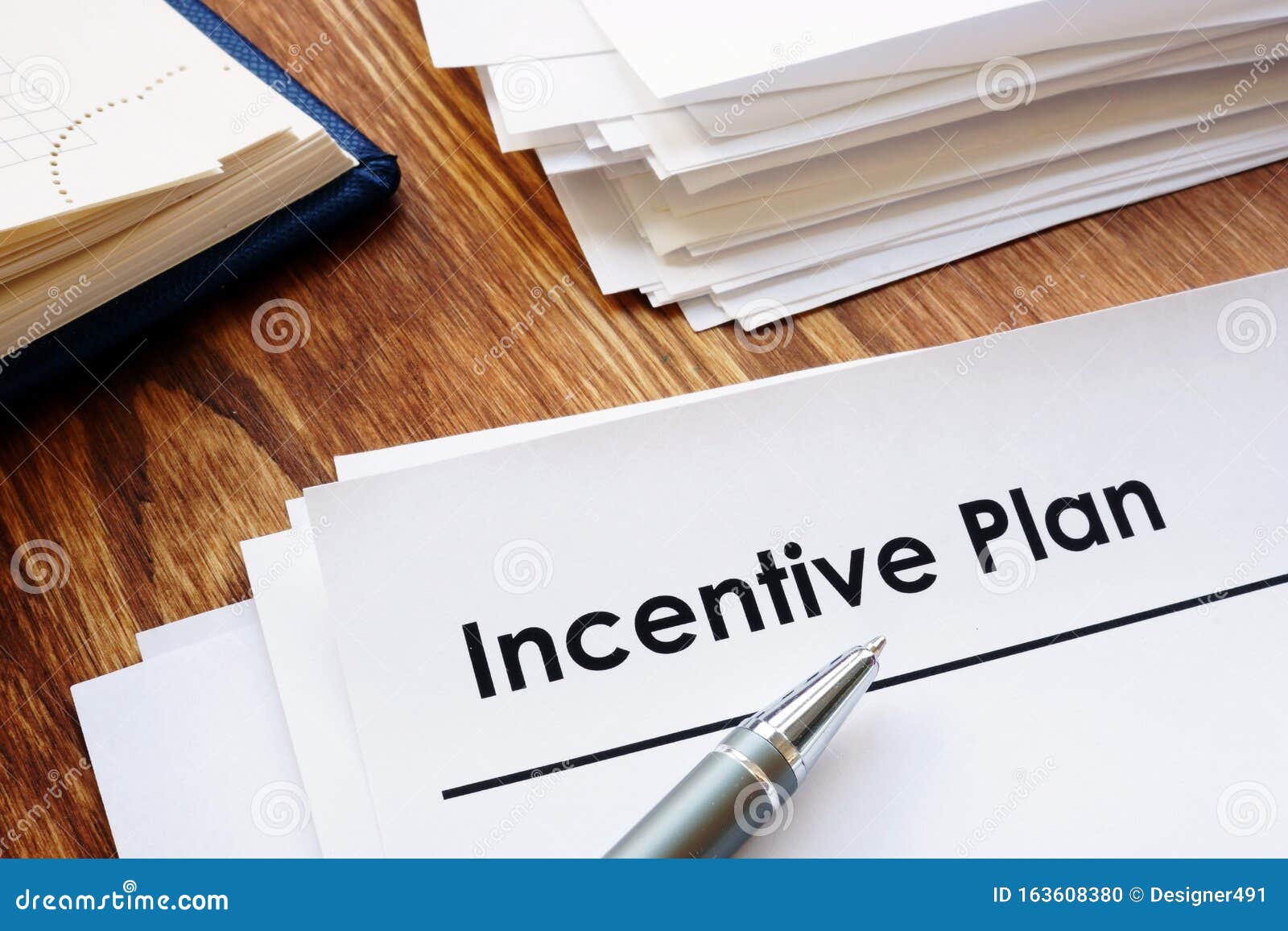 Incentive Plan and Stack of Papers. Stock Photo - Image of shortterm ...